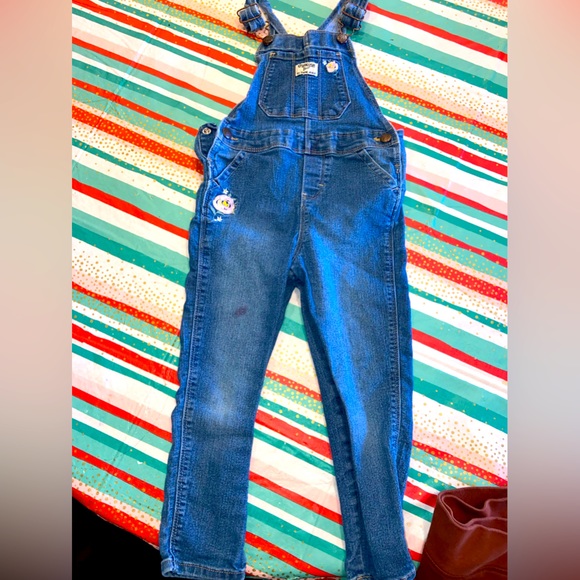 OshKosh B'gosh | Other | 5t Long Overalls For Girls With Roses | Poshmark